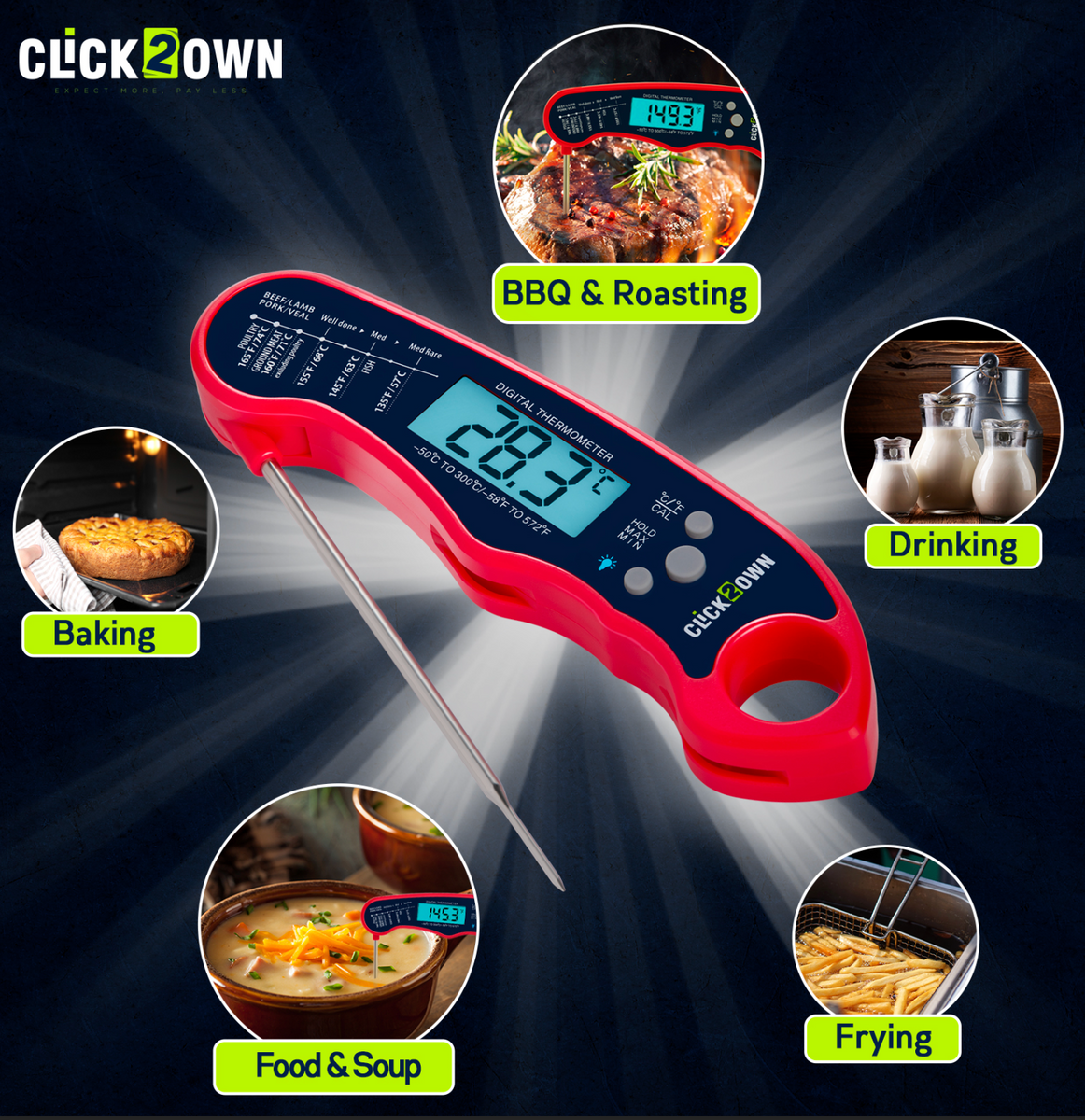 The Ultimate Kitchen Upgrade: Must-Have Digital Thermometer – Clicks 2 Own